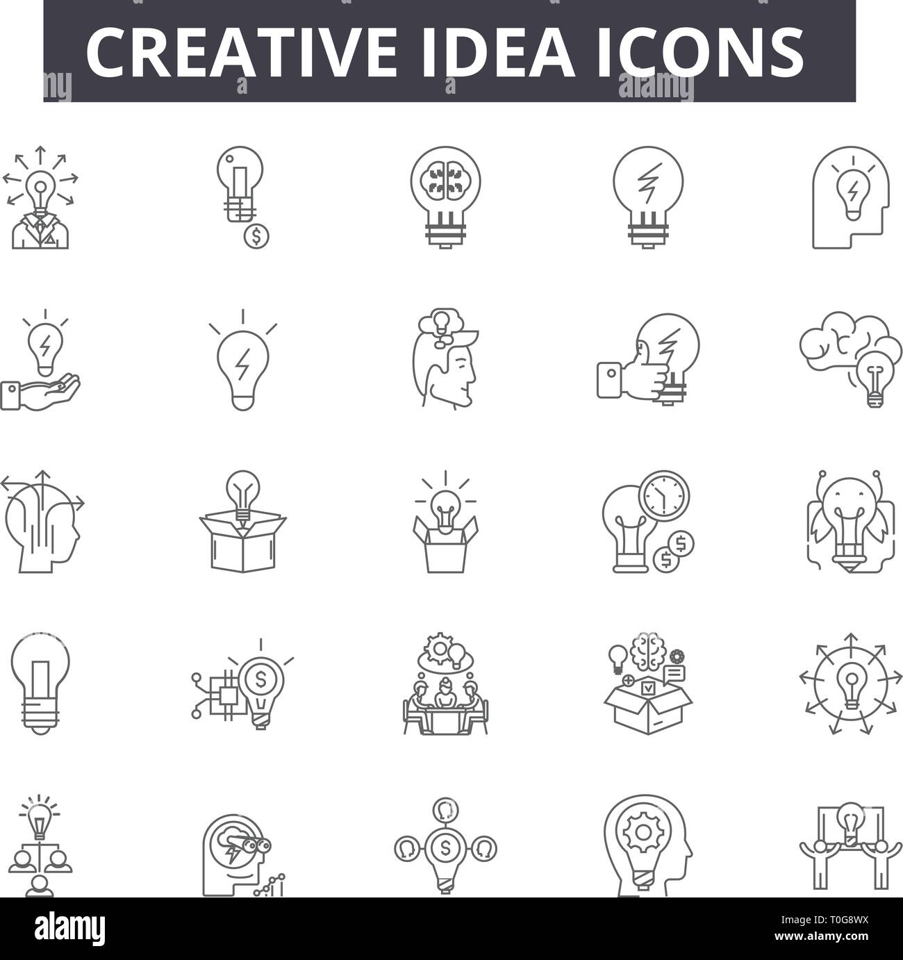 Creative idea line icons for web and mobile design. Editable stroke ...