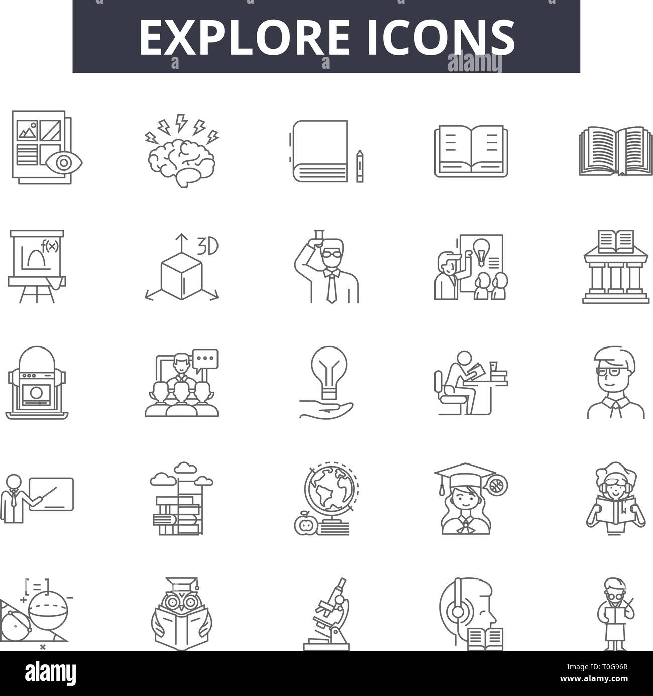 Explore line icons for web and mobile. Editable stroke signs. Explore ...
