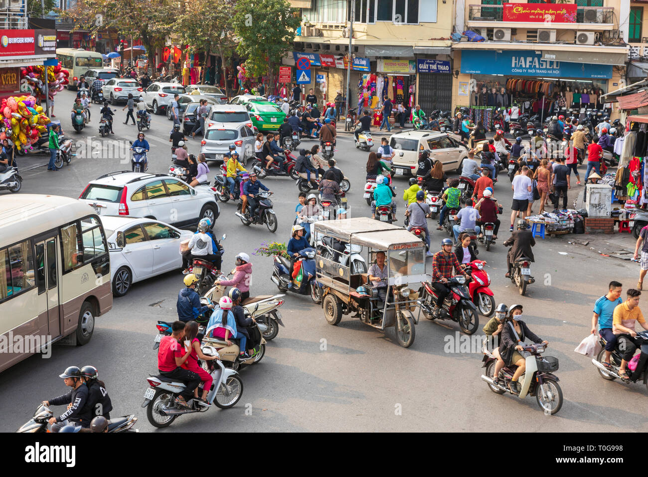 Traffic congestion in city centre, Hanoi, Vietnam, Asia Stock Photo - Alamy