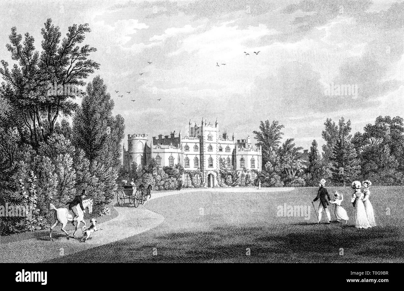 An engraving of Cote House, the Seat of Philip Protheroe, Westbury on ...