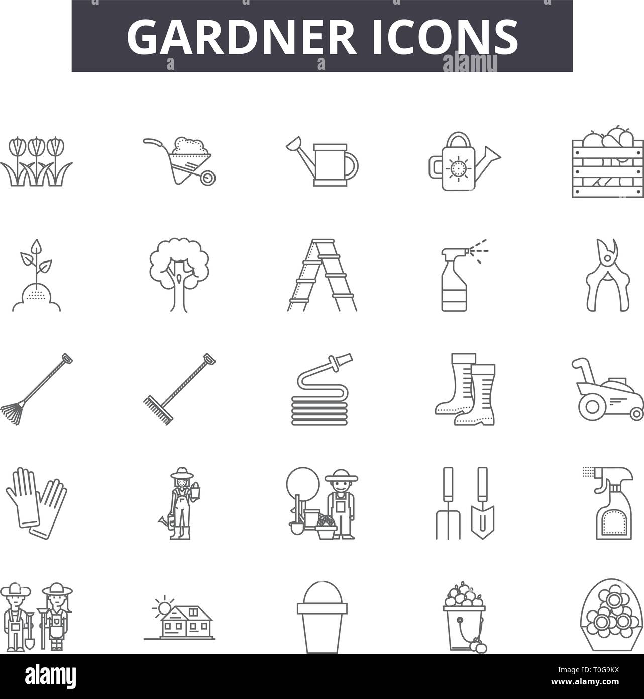 Gardner line icons for web and mobile design. Editable stroke signs ...