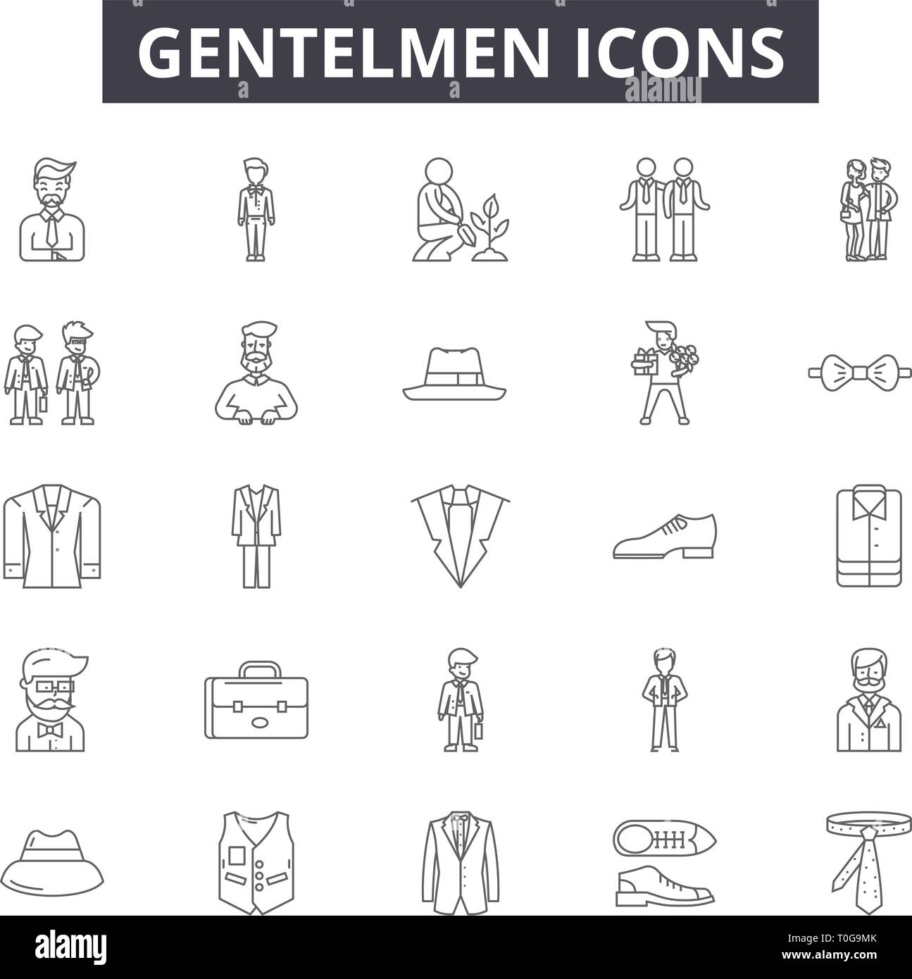Gentelmen icon line icons for web and mobile design. Editable stroke ...