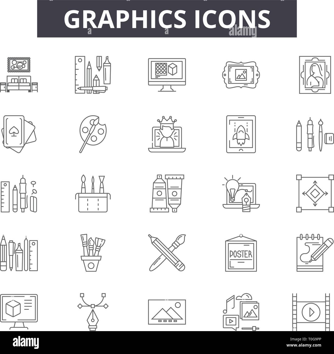 Graphics Line Icons For Web And Mobile Design Editable Stroke Signs Graphics Outline Concept