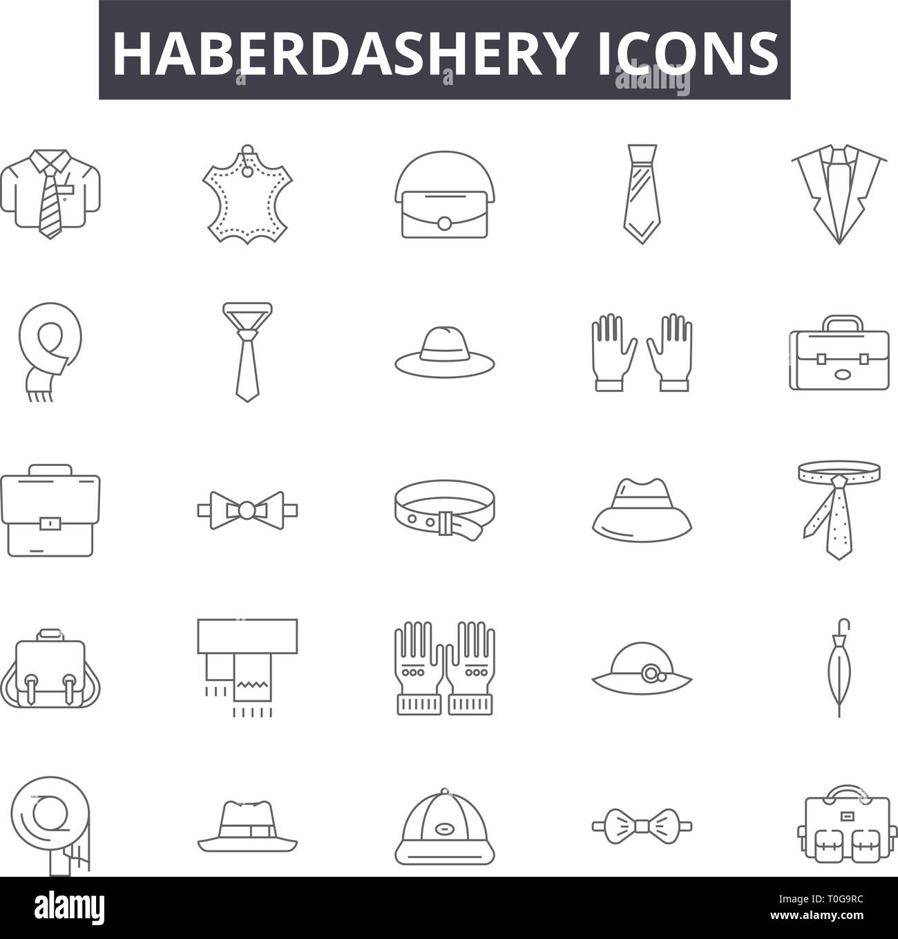 Haberdashery line icons for web and mobile design. Editable stroke ...