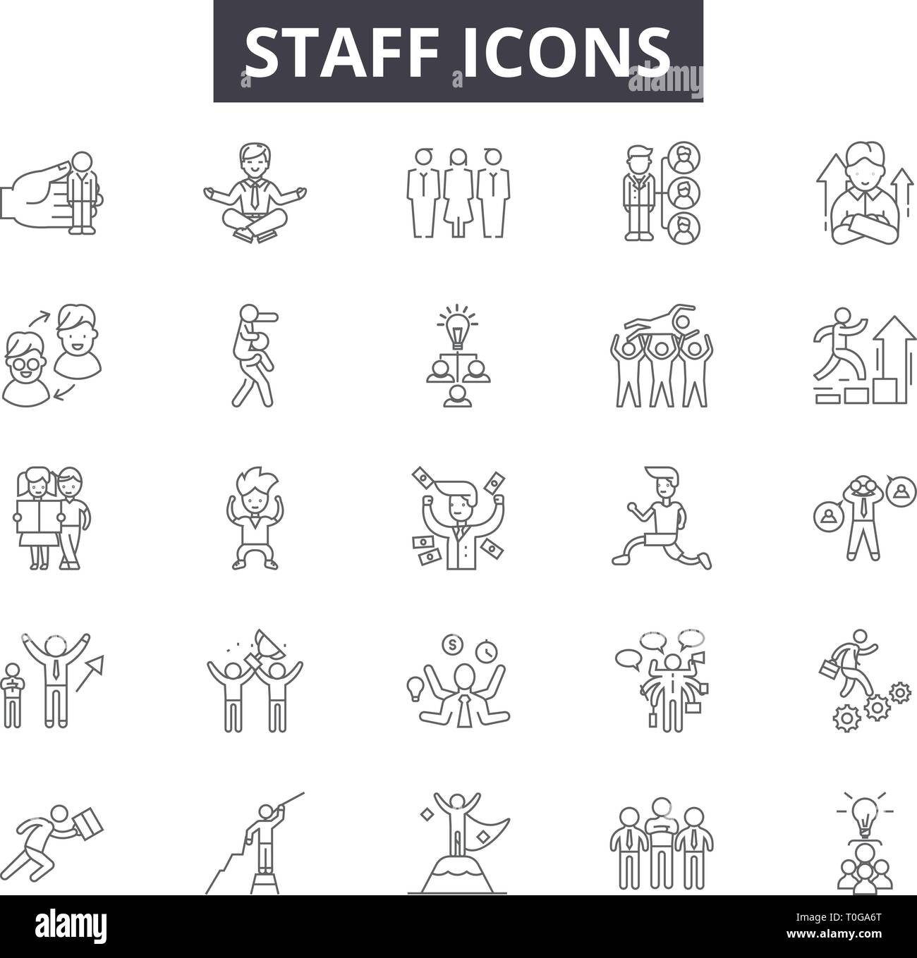 Staff Line Icons For Web And Mobile Design Editable Stroke Signs