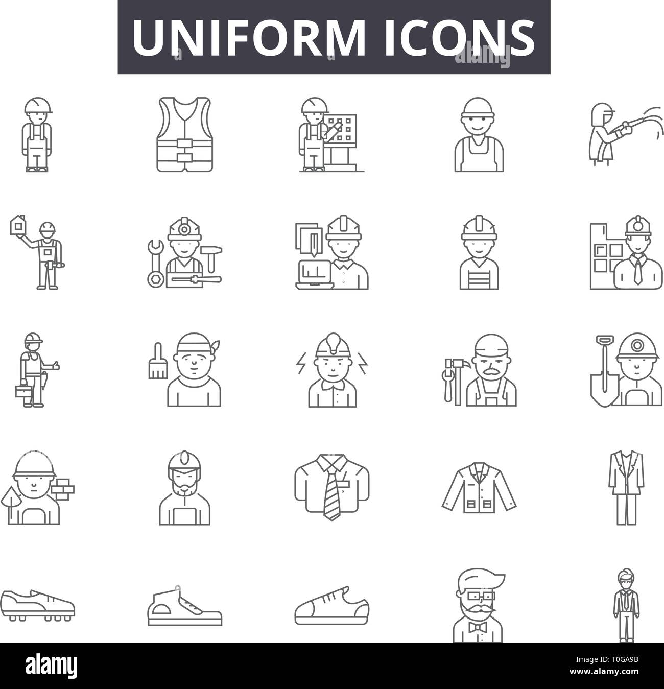 Uniform line icons for web and mobile design. Editable stroke signs ...