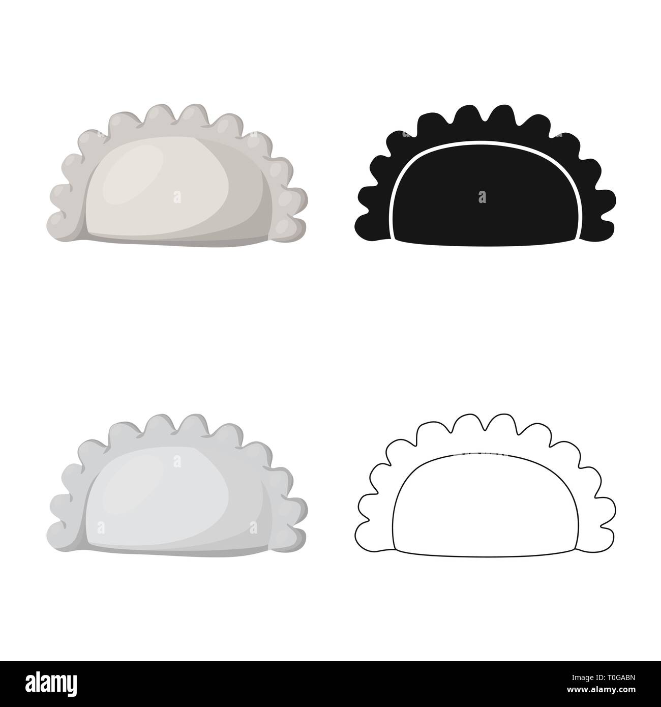 Vector design of pierogi and Russian logo. Set of pierogi and breakfast ...