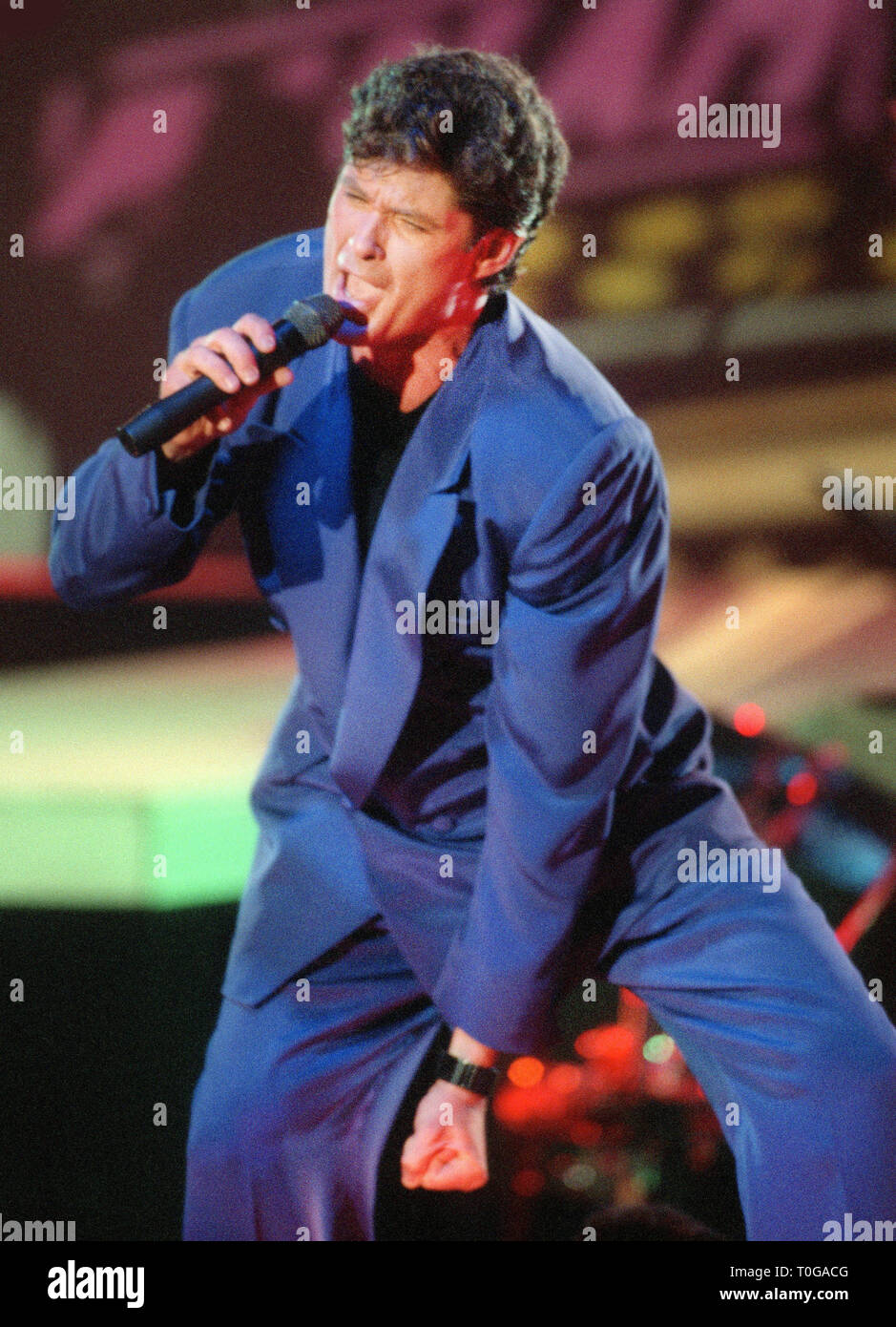 David Hasselhoff in concert in Atlantic City’s Trump Castle in 1994 ...