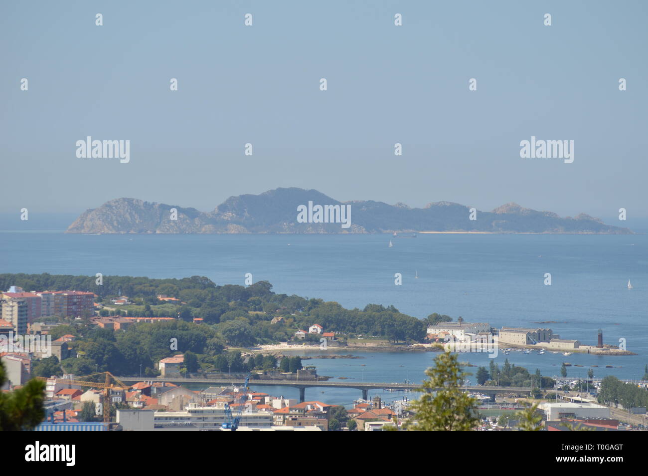 View Of The Cies Islands From The Mountain Of Castro In Vigo. Nature ...
