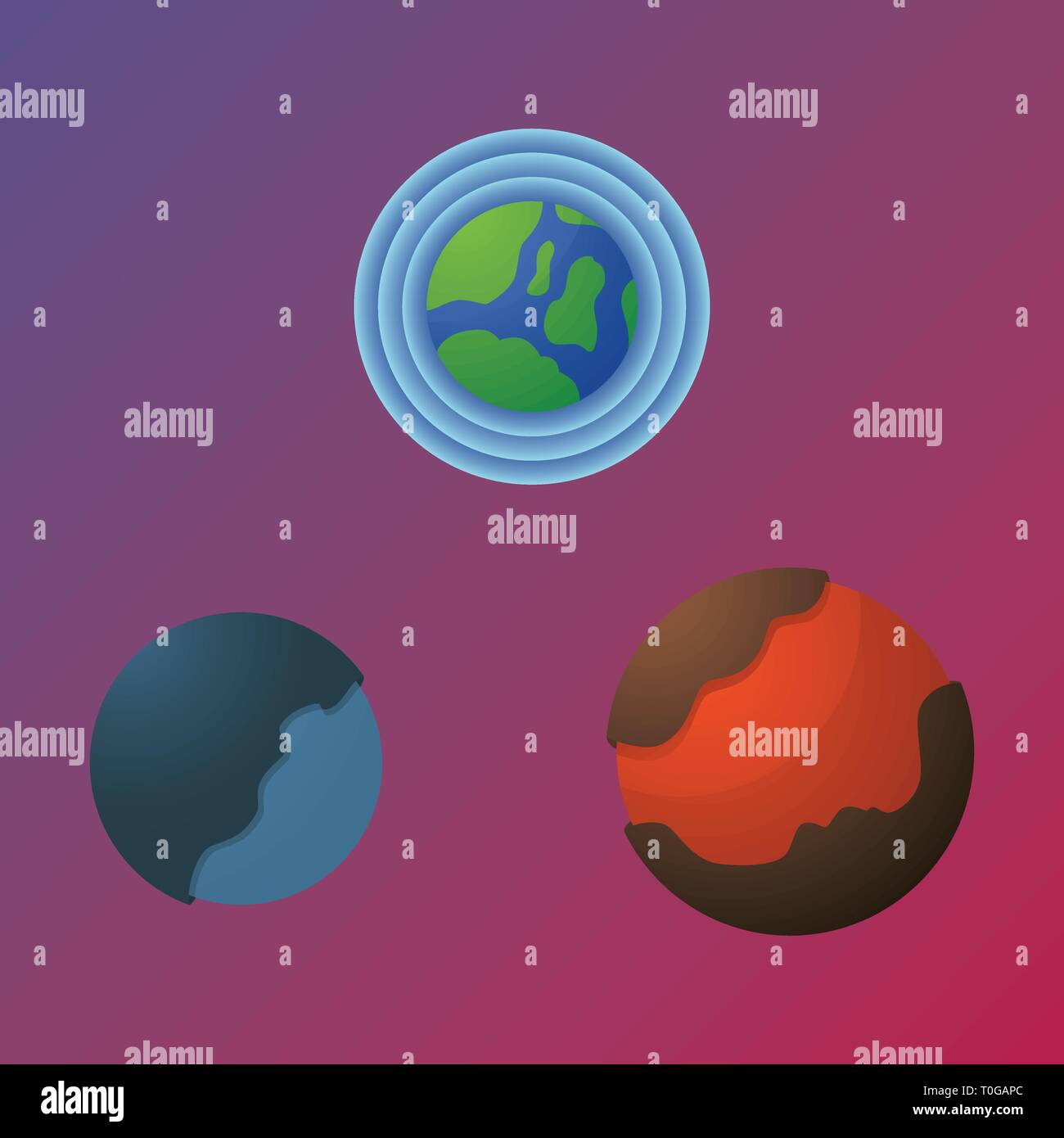 set of planet at space Stock Vector Image & Art - Alamy