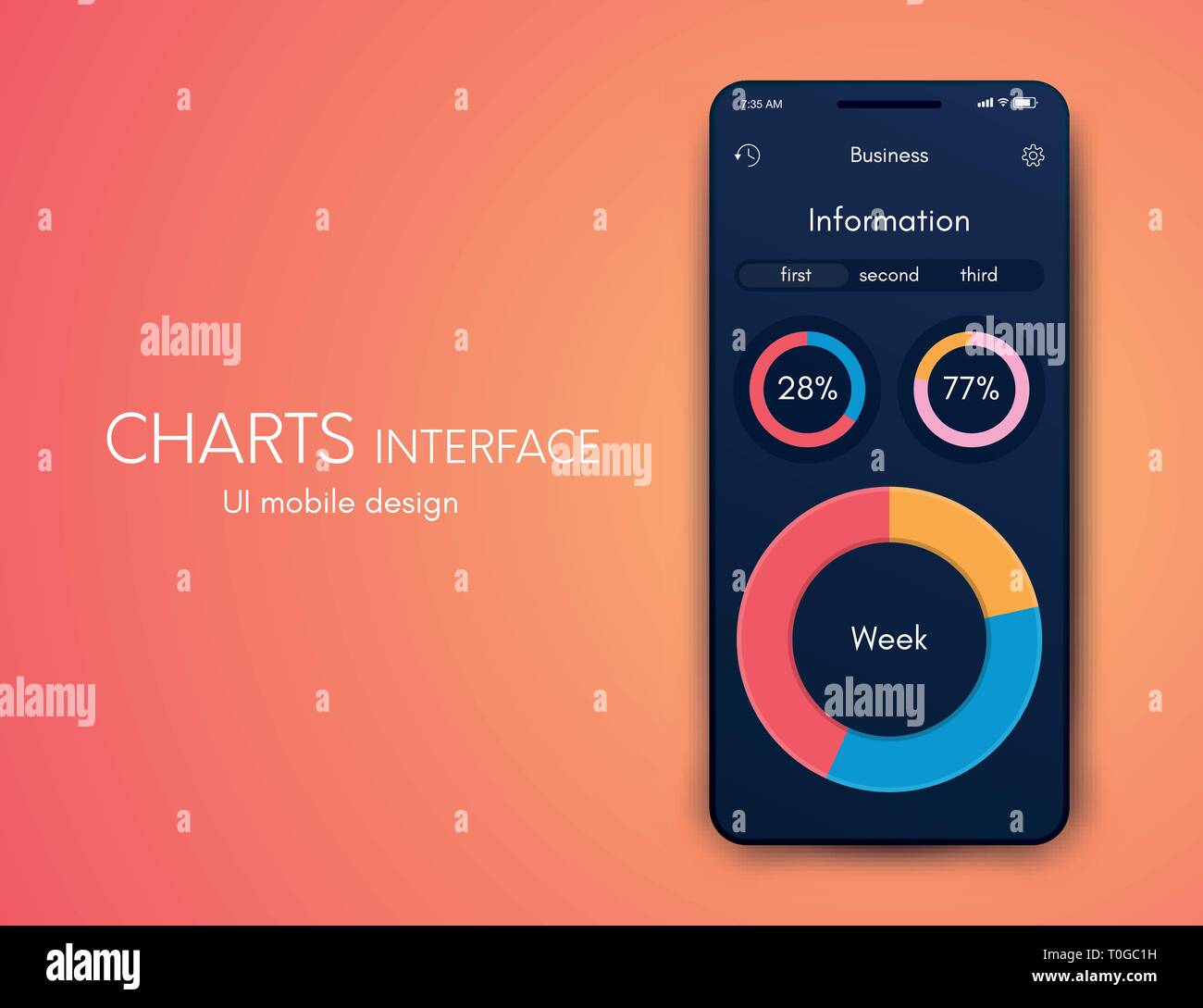 Mobile phone application for analytics. stock vector Stock Vector Image ...