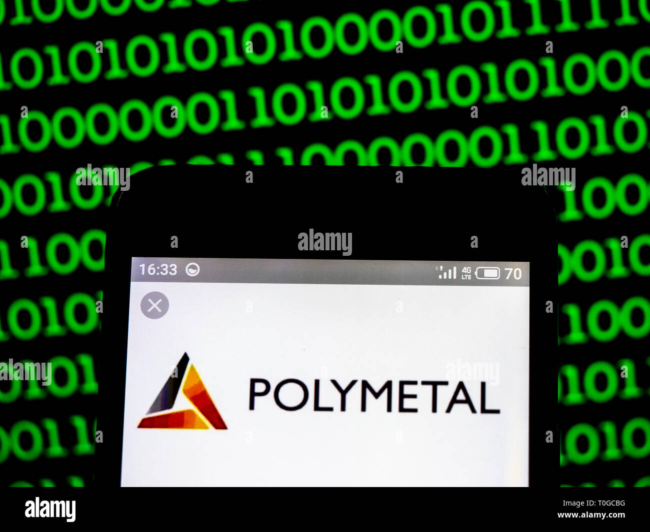Polymetal International company logo seen displayed on smart phone ...