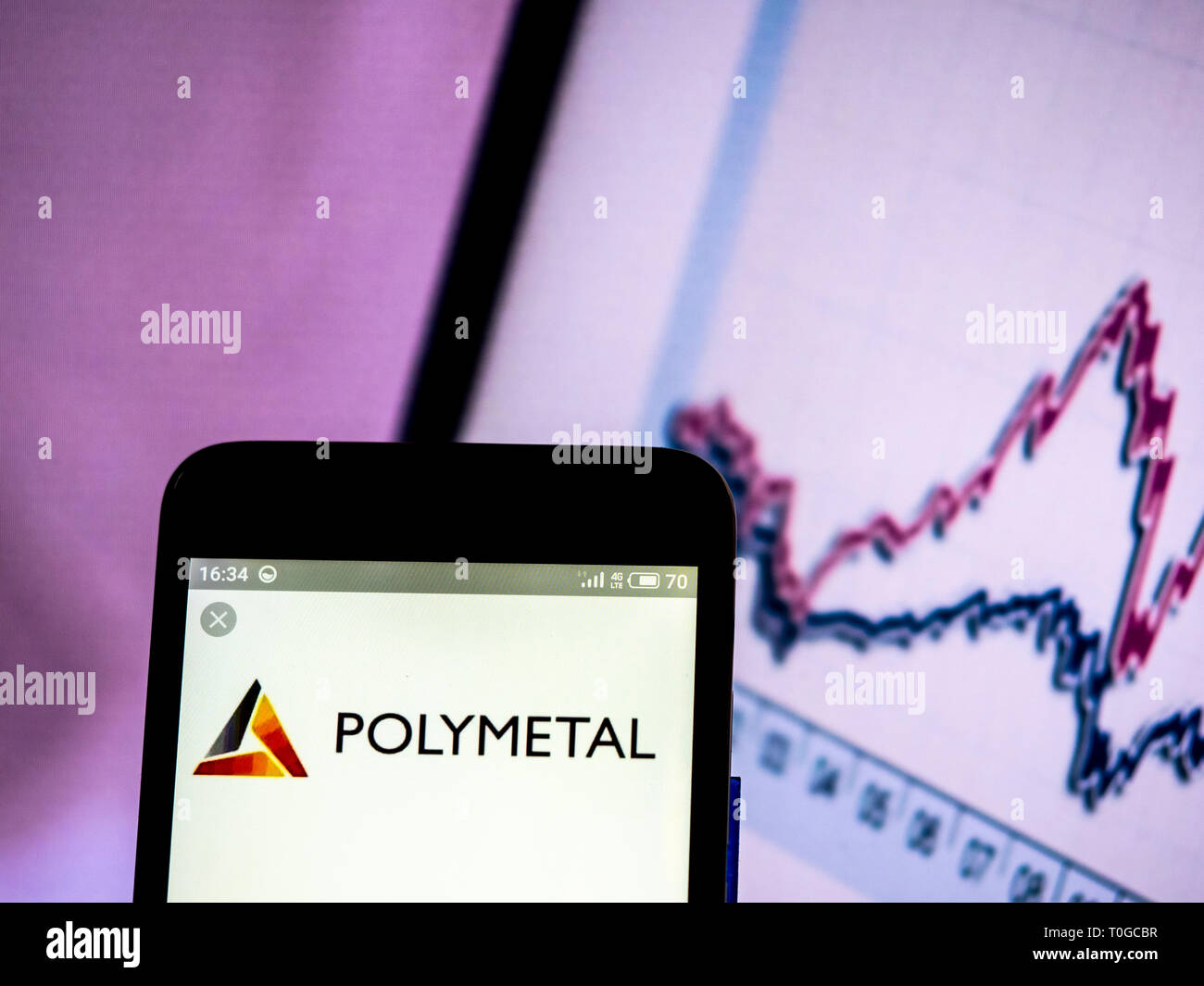 Polymetal International company logo seen displayed on smart phone ...