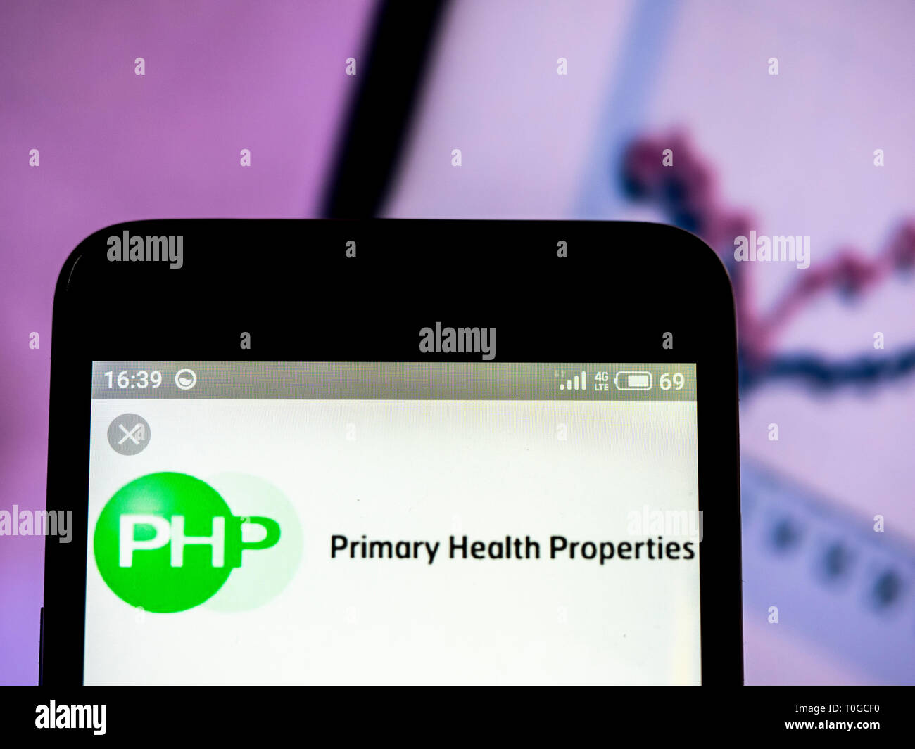 Primary Health Properties plc company logo seen displayed on smart ...