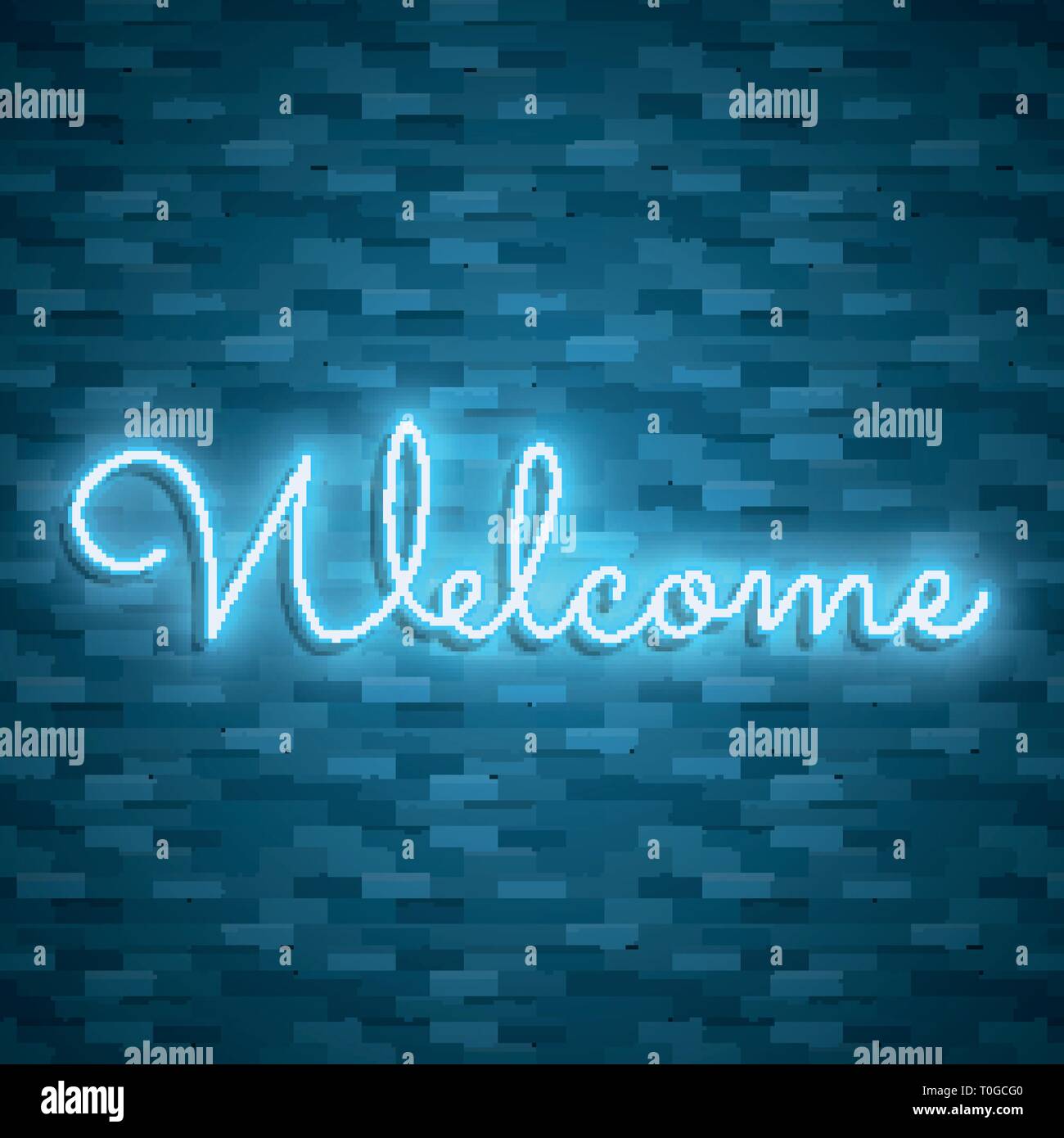 Neon light lettering, Stock vector. Color design Stock Vector Image ...