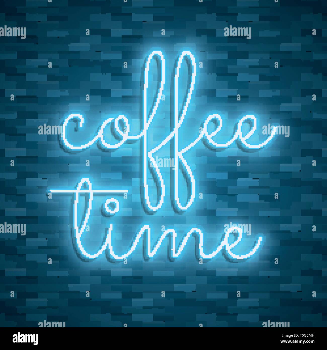 Neon light lettering, Stock vector. Color design Stock Vector Image ...