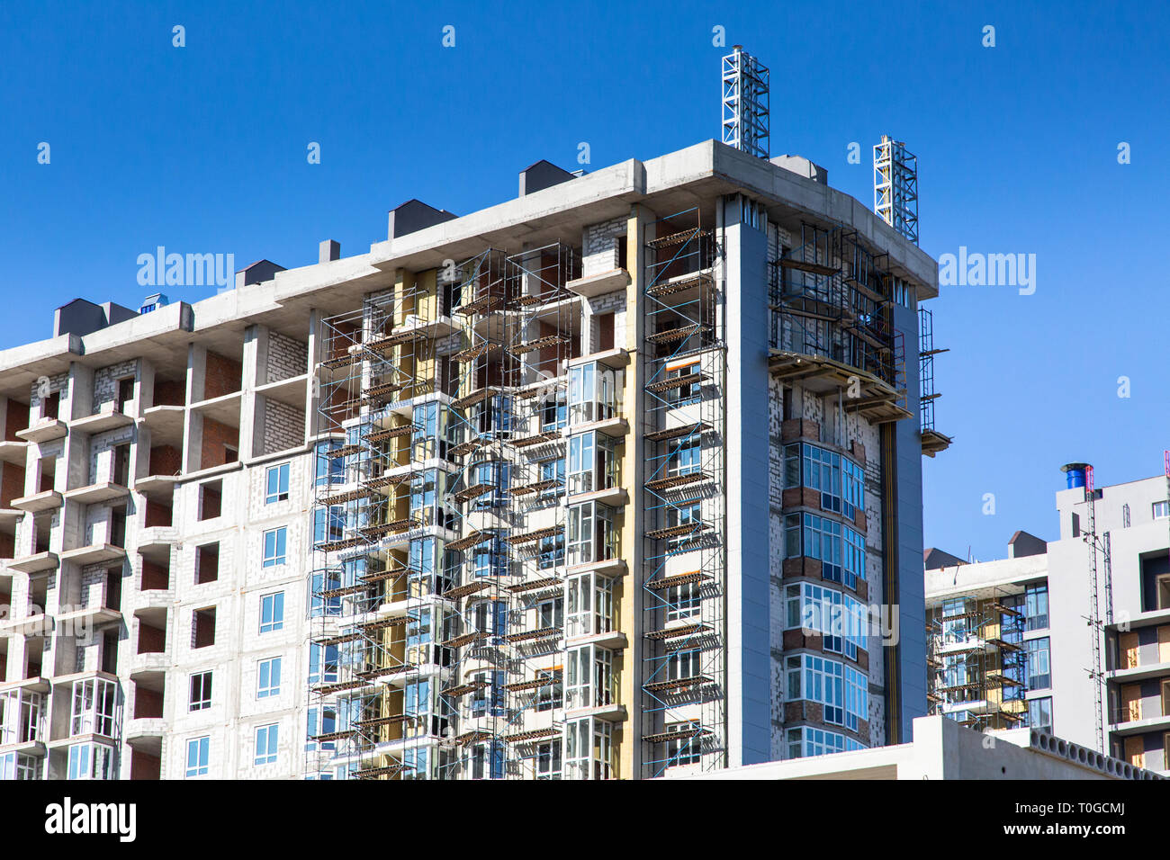 apartment building construction site Stock Photo - Alamy