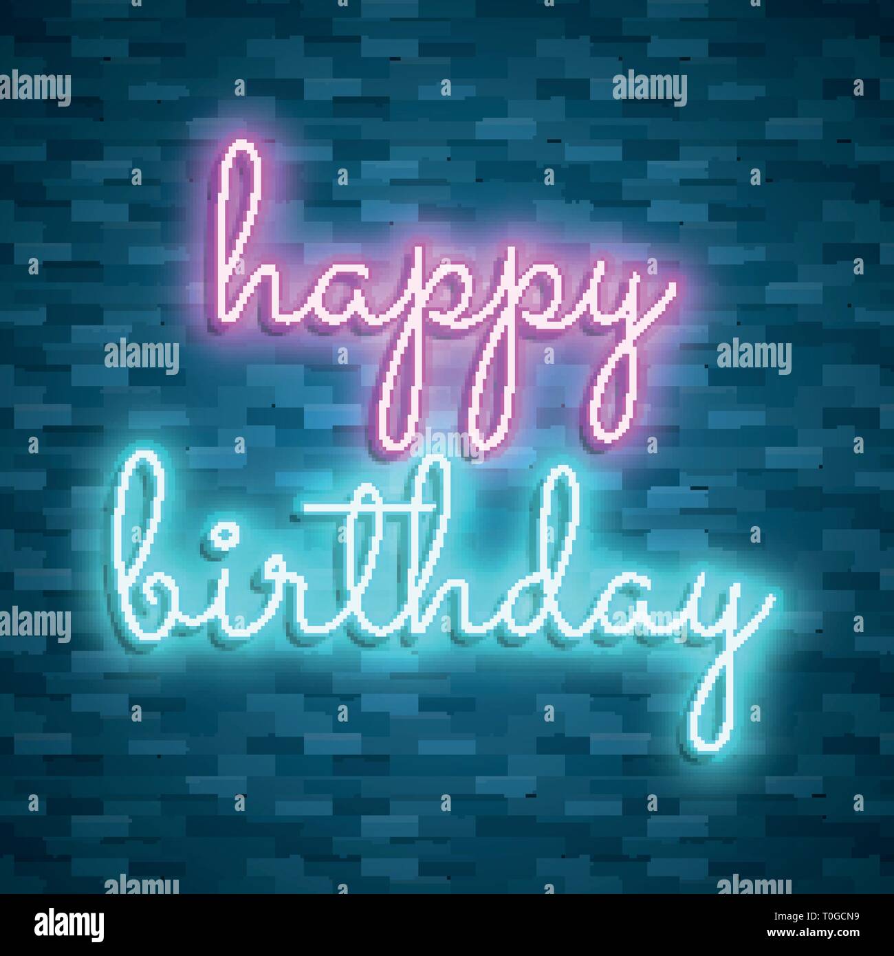 Neon light lettering, Stock vector. Color design Stock Vector Image ...