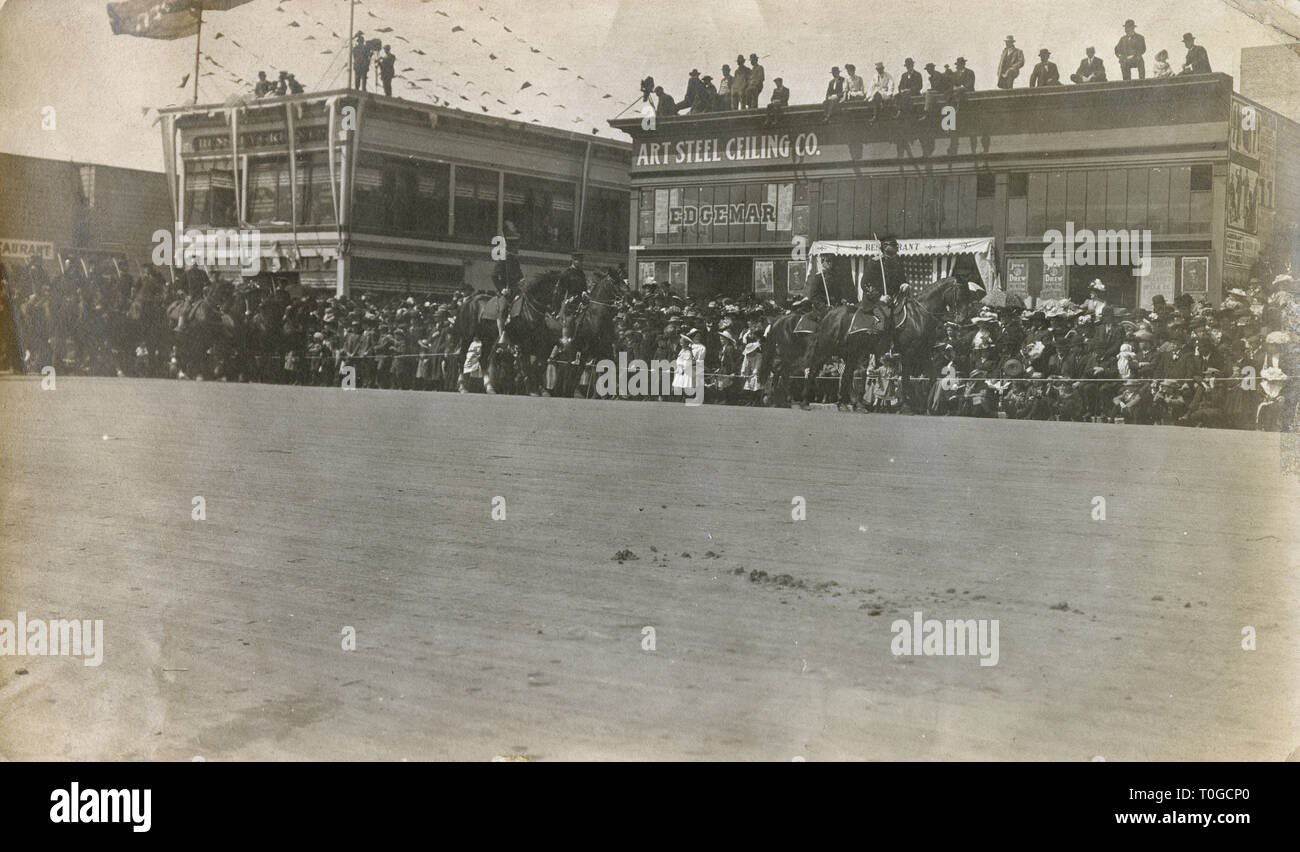 Antique 1908 photograph, Army cavalry at the “Parade for the Great ...