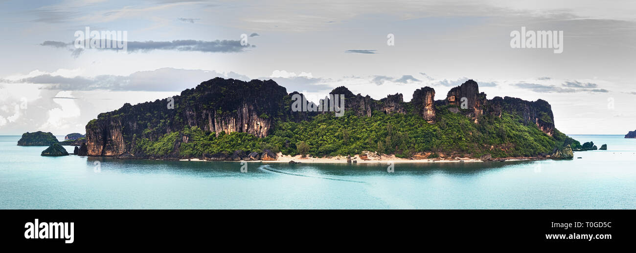 Panorama view of Nosy Hara, an limestone islet in the northwest of ...