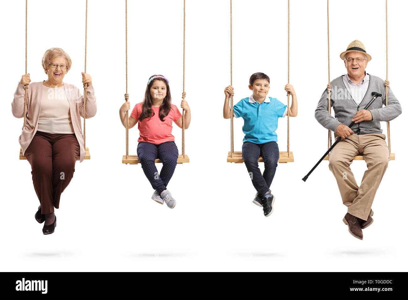 Grandmother grandson swing Cut Out Stock Images & Pictures - Alamy