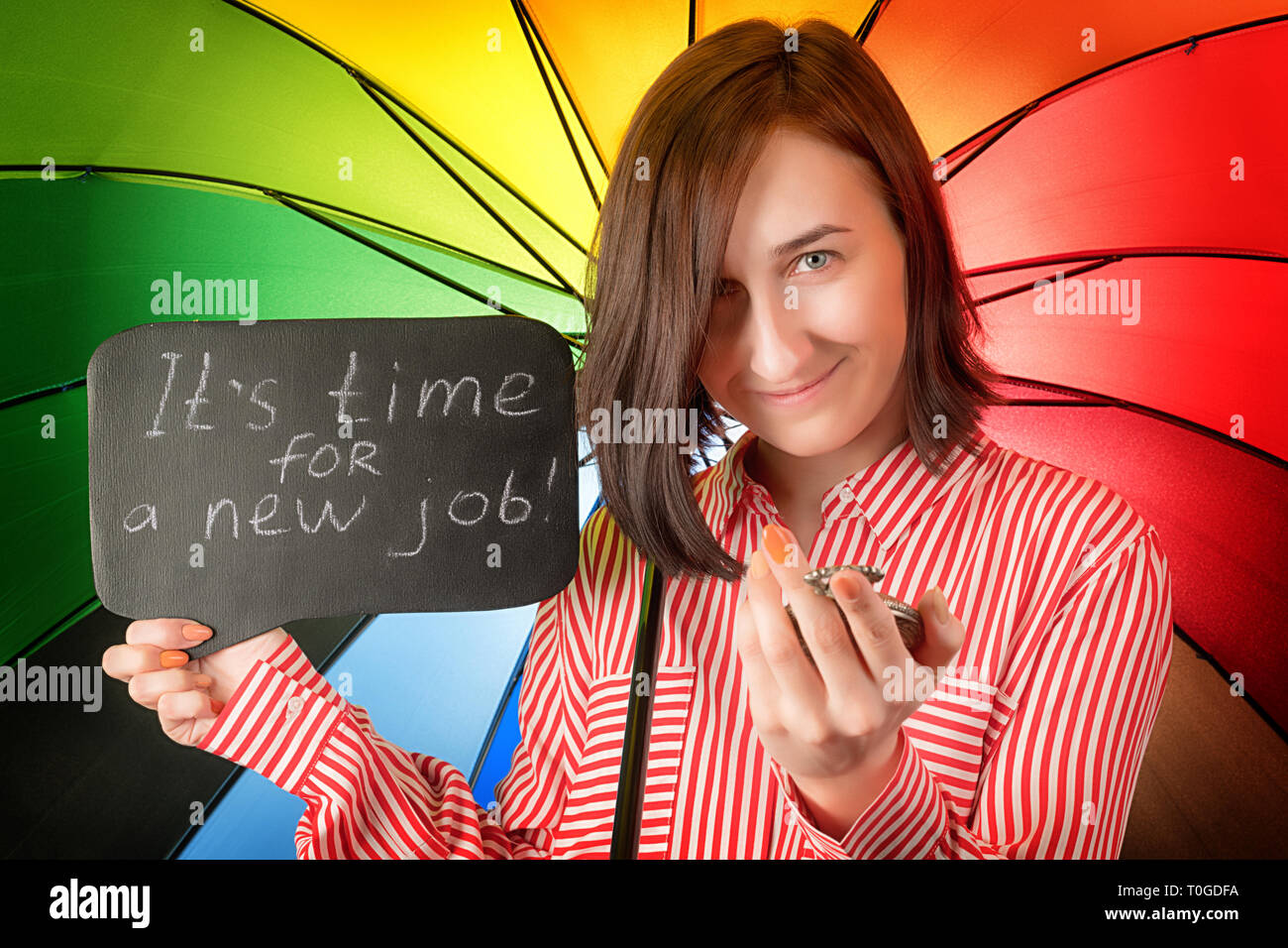 Woman looking hiring sign board hi-res stock photography and images - Alamy