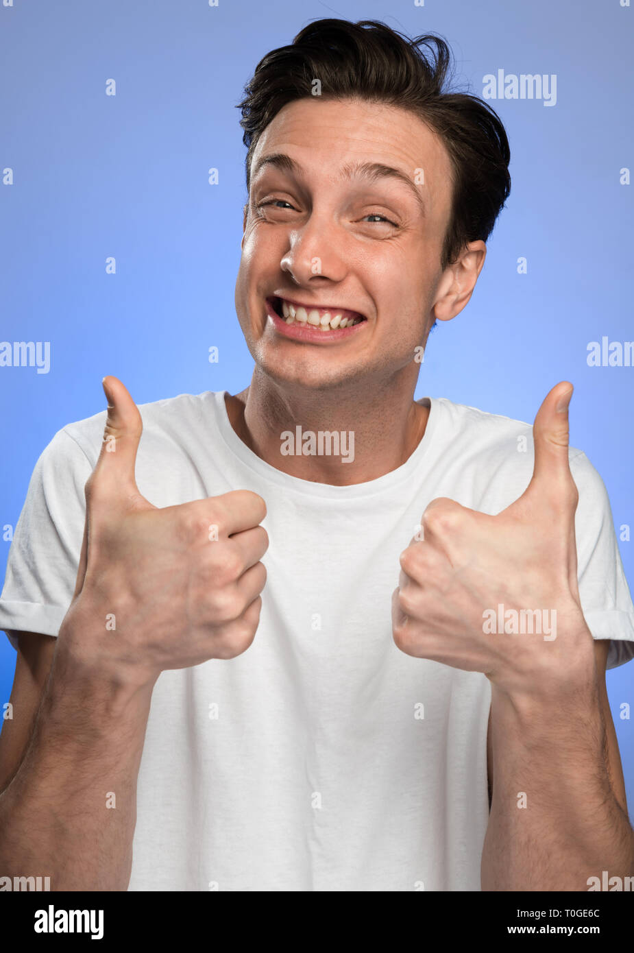 portrait series of a young white man with different facial expressions ...