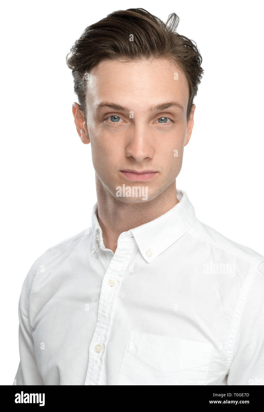 portrait series of a young white man with different facial expressions ...