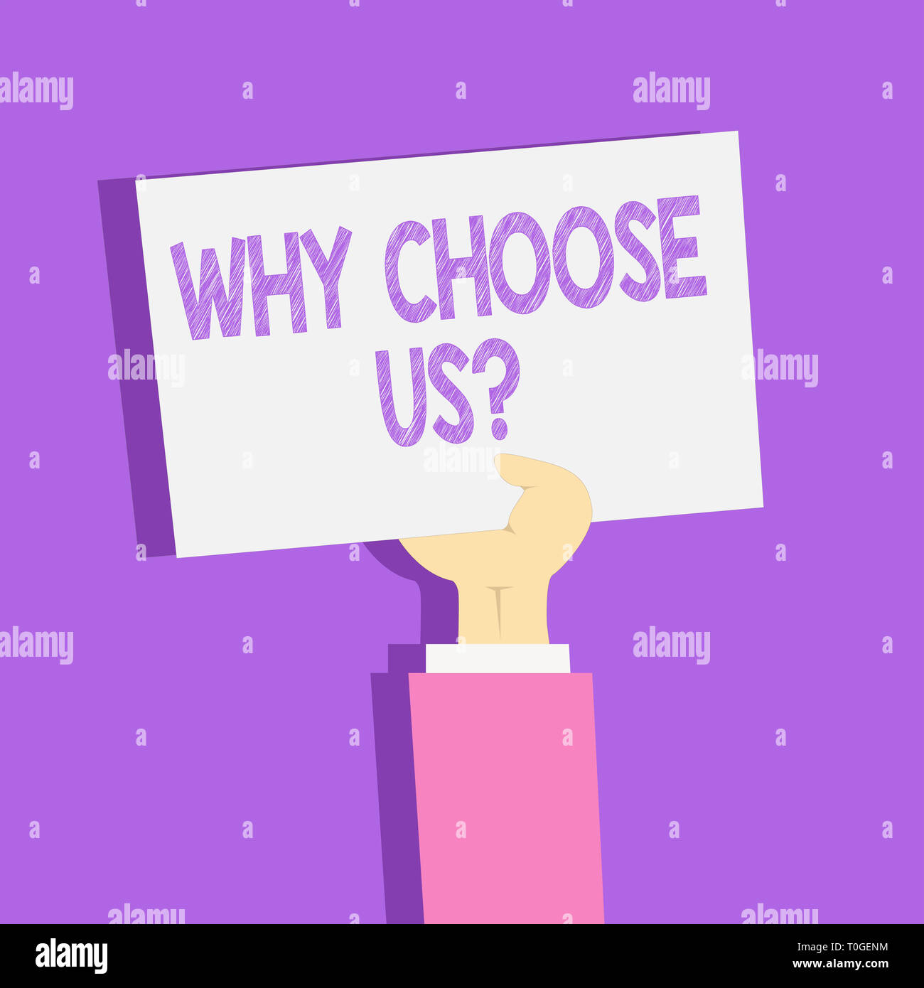 Text sign showing Why Choose Us Question. Business photo showcasing ...
