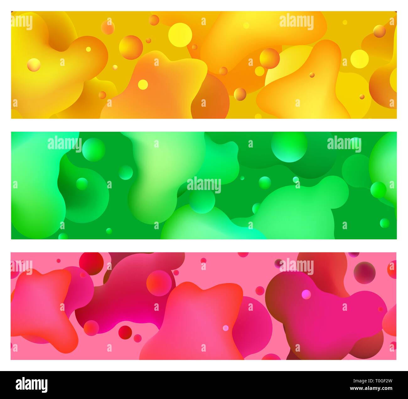 Organic gradients patterns. Futuristic shapes horizontal seamless ...