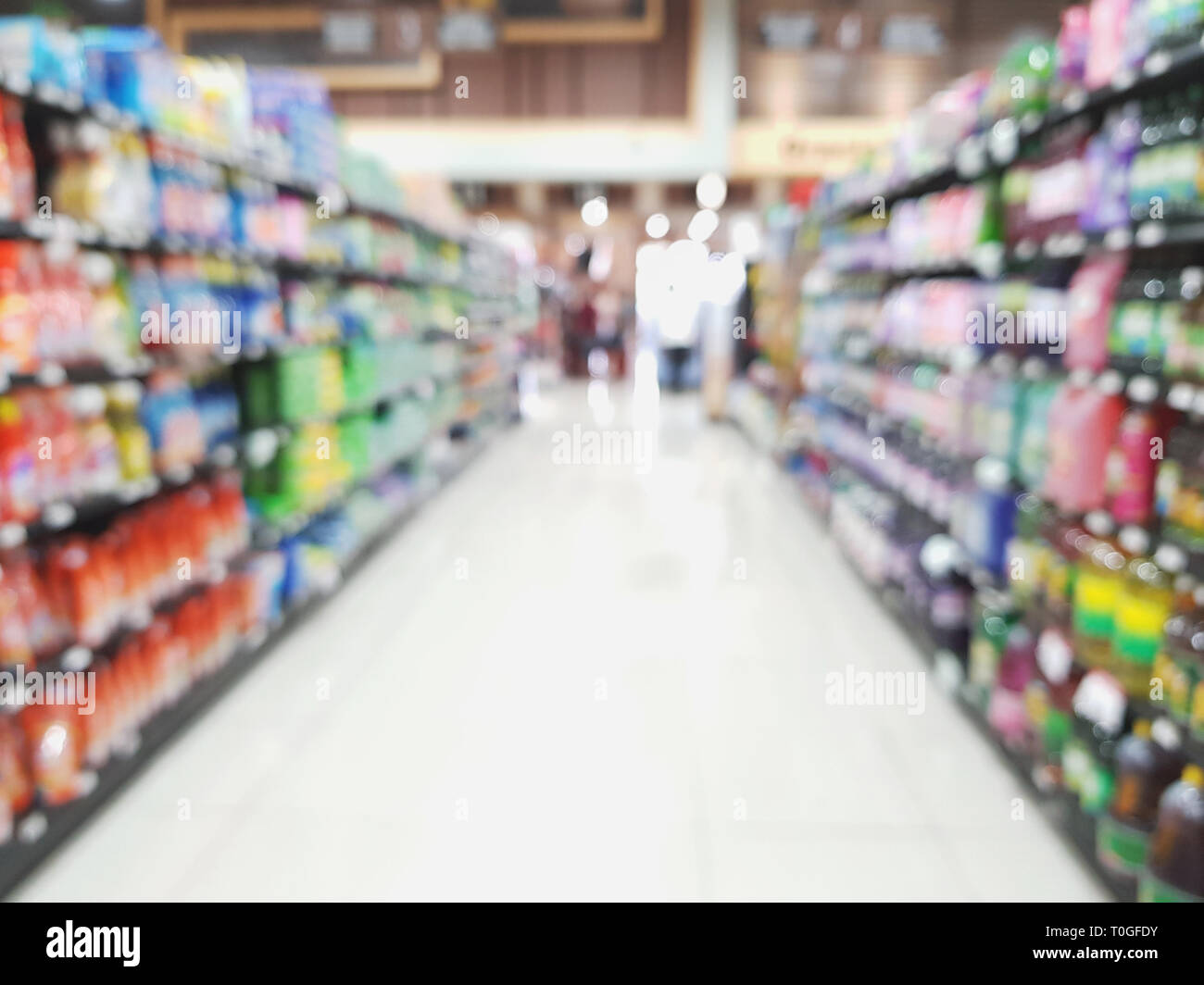 Colorful blurred shop background. Interior of modern hypermarket Stock ...