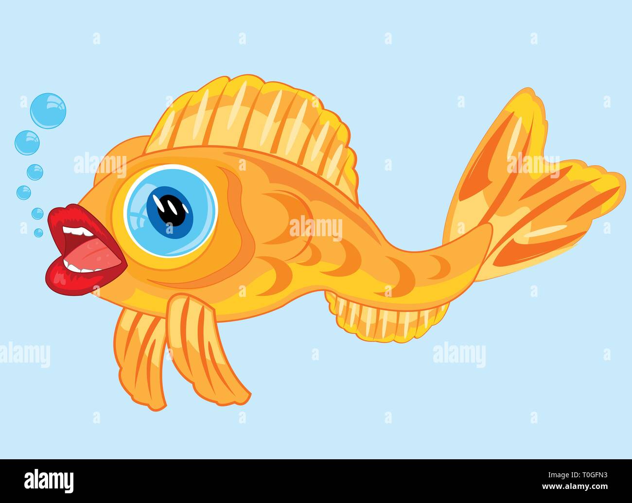 Vector illustration of beautiful decorative fish in water Stock Vector ...