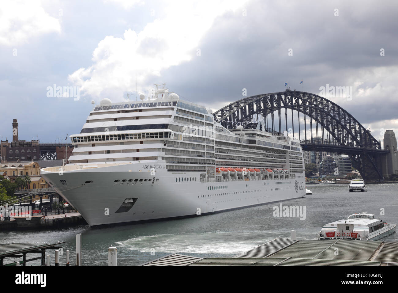 The MSC Magnifica cruise ship docked at the Overseas Passenger Terminal ...