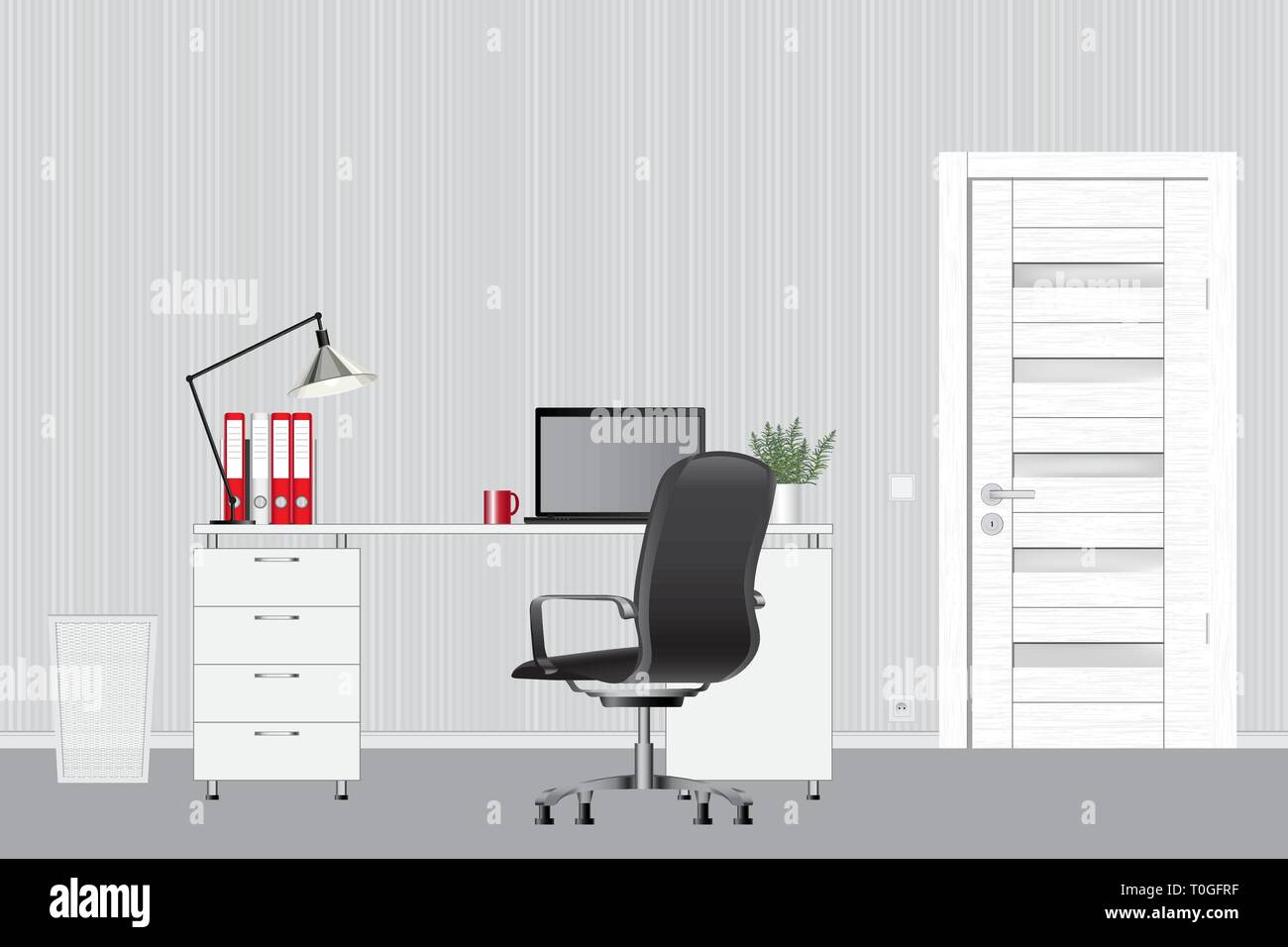 Home office desk open Stock Vector Images - Alamy