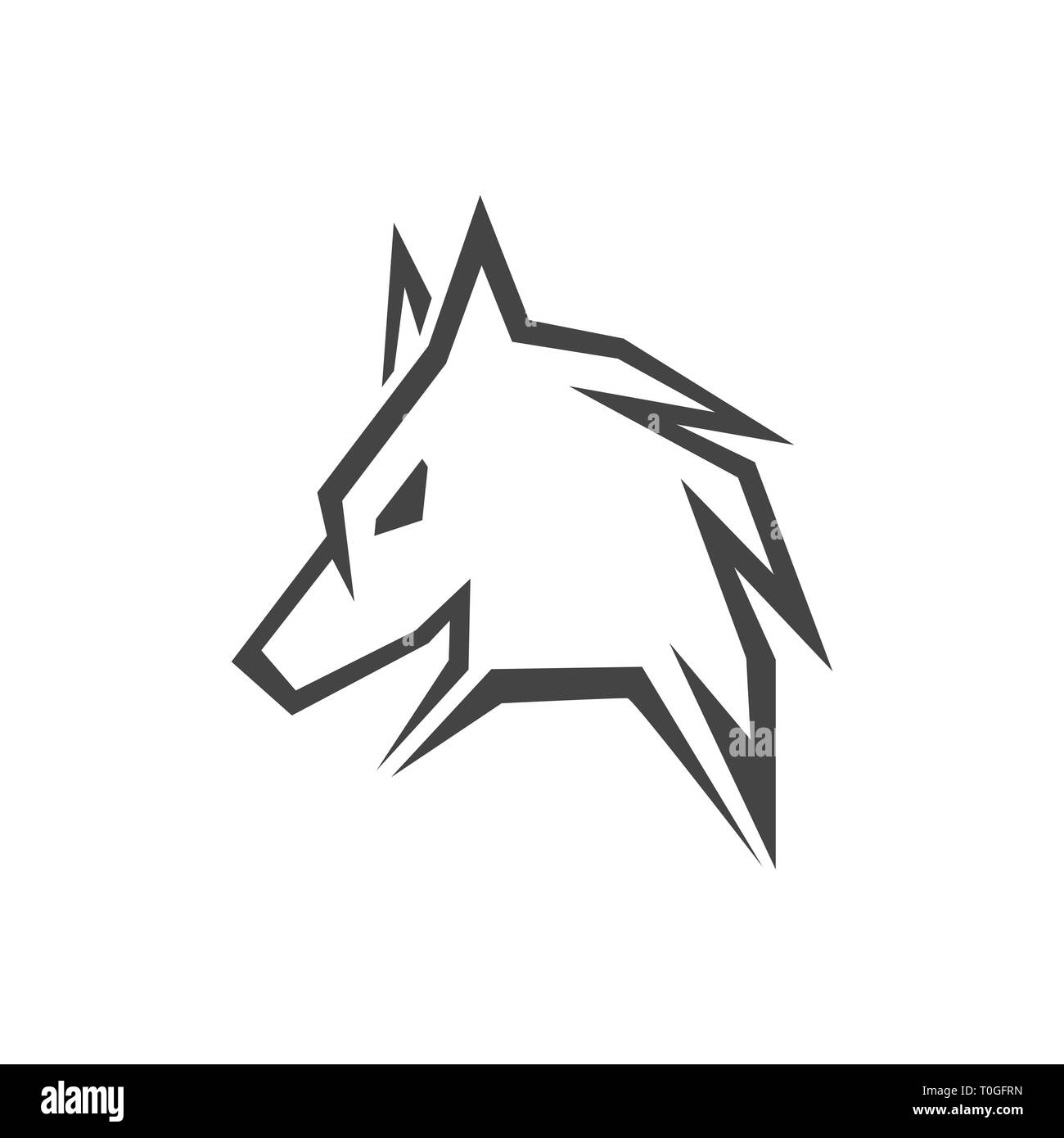 Wolf head icon or symbol vector Stock Photo - Alamy