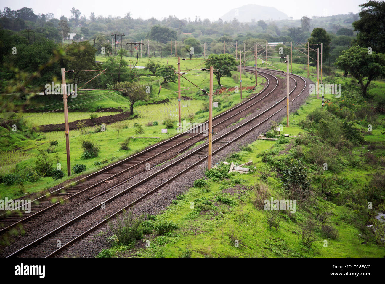Scenic view railway tracks hi-res stock photography and images - Alamy