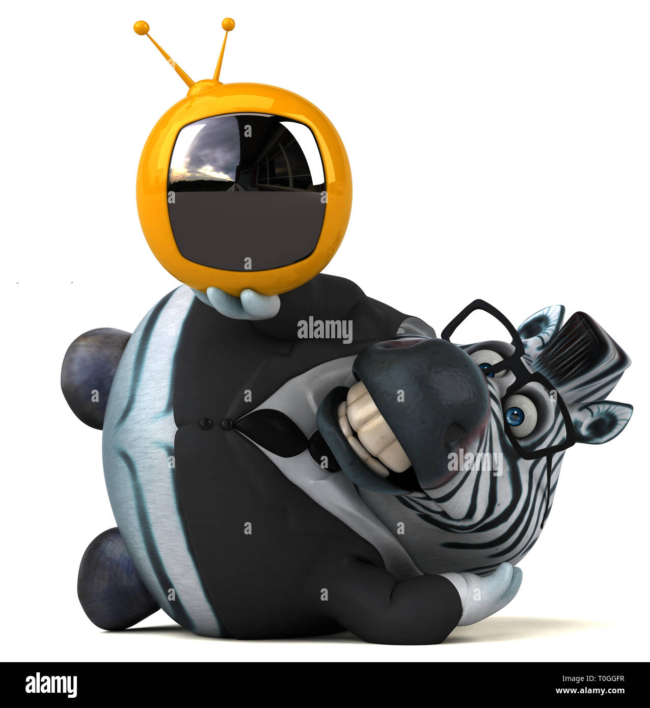 Fun zebra - 3D Illustration Stock Photo - Alamy