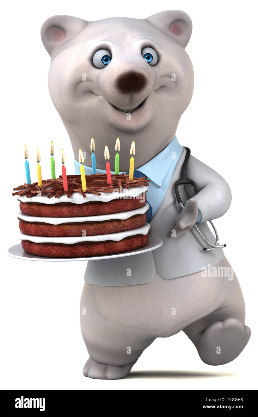 Fun bear - 3D Illustration Stock Photo - Alamy