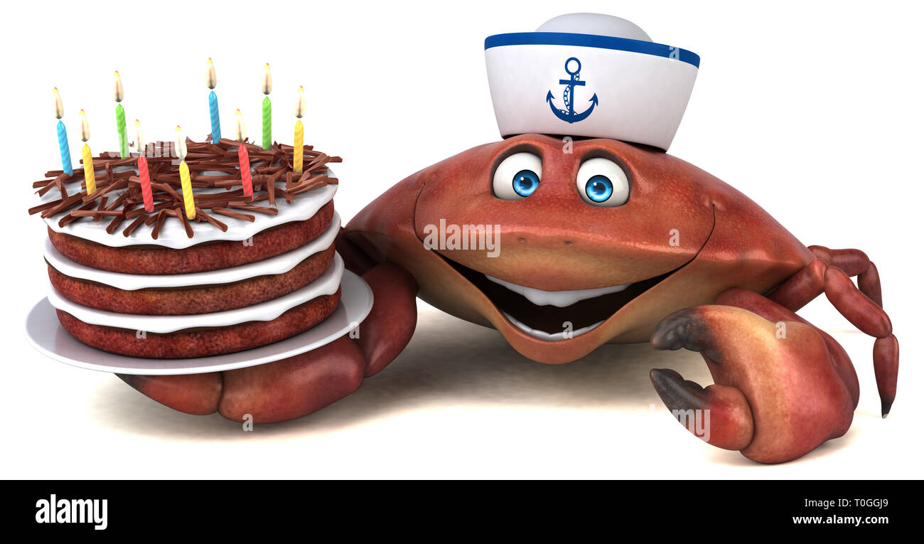 Fun crab - 3D Illustration Stock Photo - Alamy