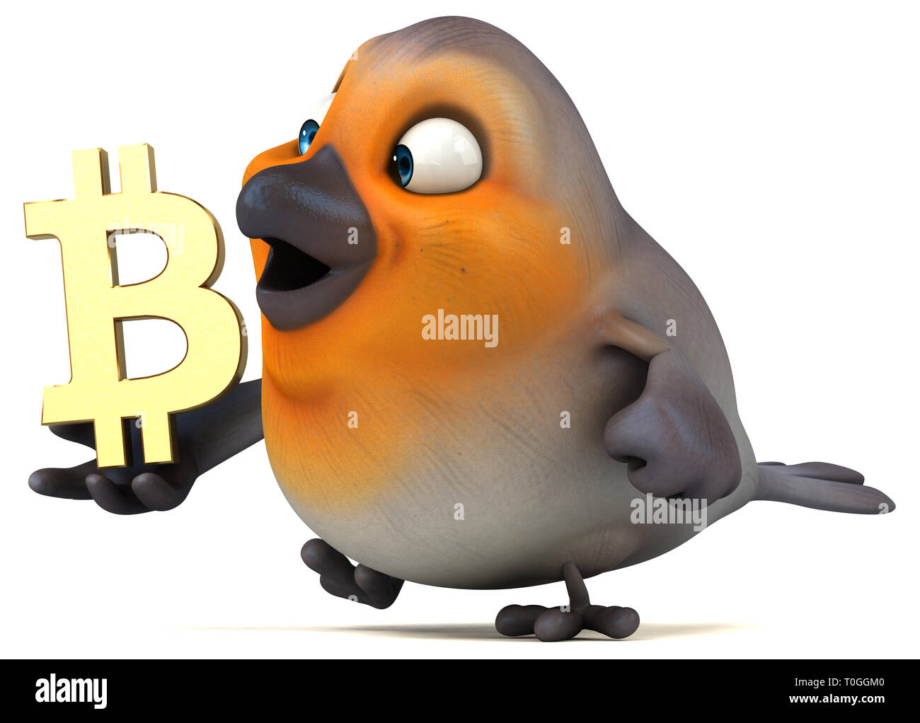 Fun bird - 3D Illustration Stock Photo - Alamy