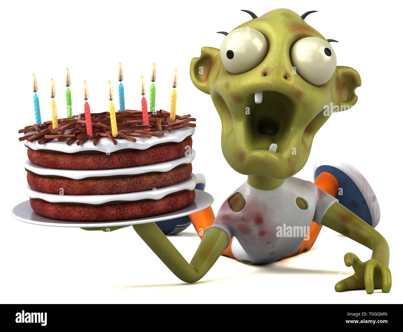 Fun zombie - 3D Illustration Stock Photo - Alamy