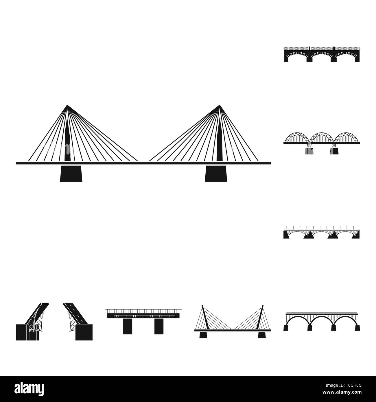 Isolated Object Of Construct And Side Symbol Set Of Construct And Bridge Stock Vector