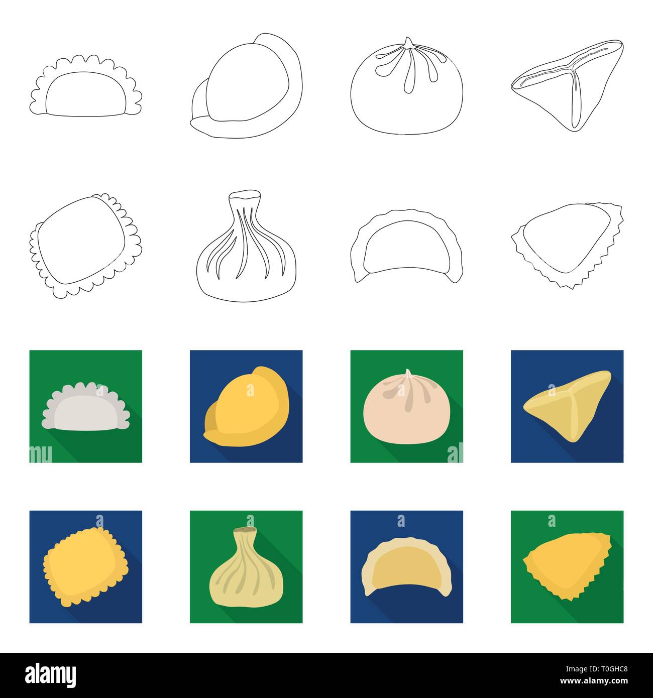 Vector illustration of products and cooking symbol. Collection of ...