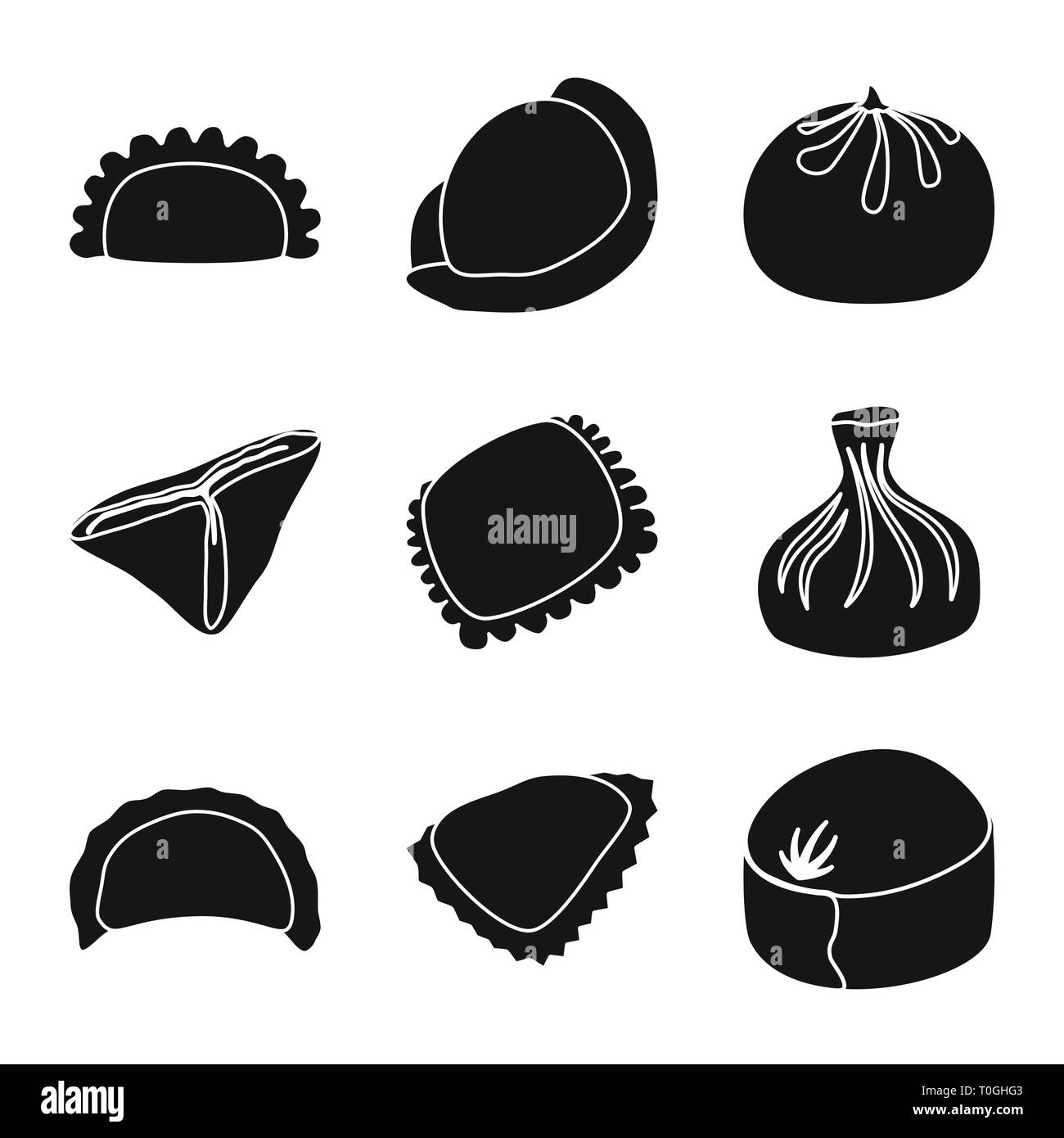 Vector illustration of cuisine and appetizer symbol. Set of cuisine and ...