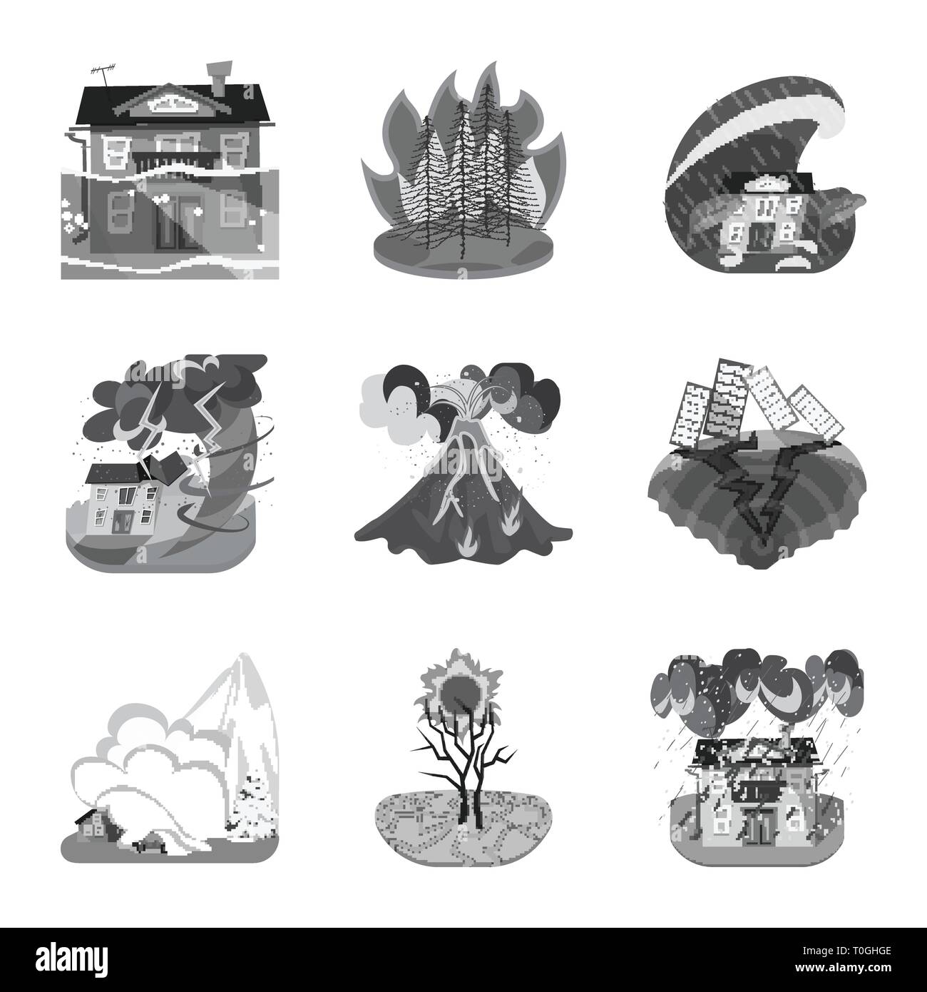 Isolated object of nature and apocalypse icon. Set of nature and ...