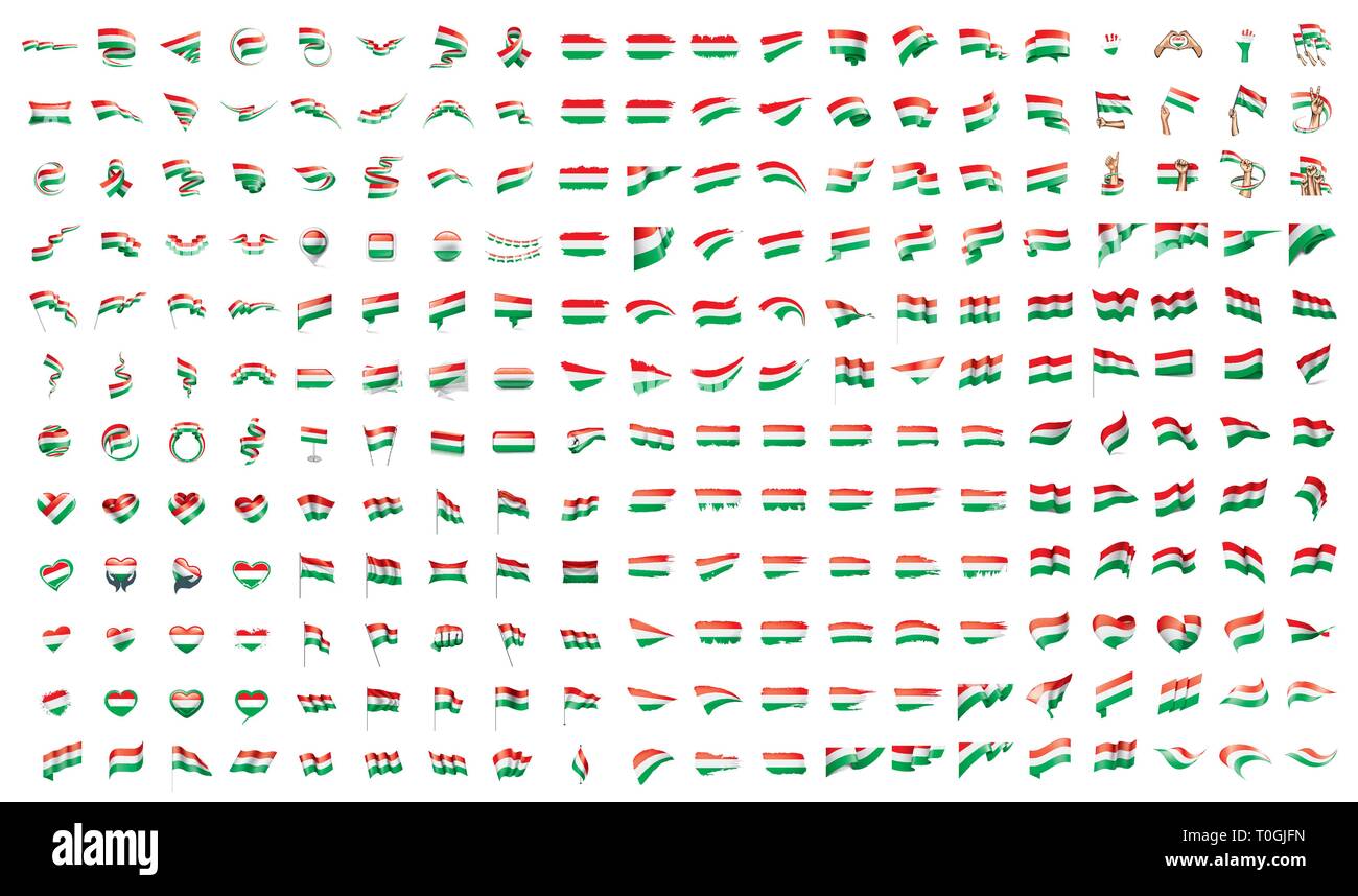 very big collection of vector flags of the Hungary Stock Vector Image ...