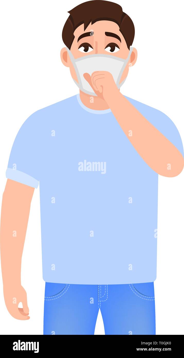 Boy cough cartoon illustration hi-res stock photography and images - Alamy