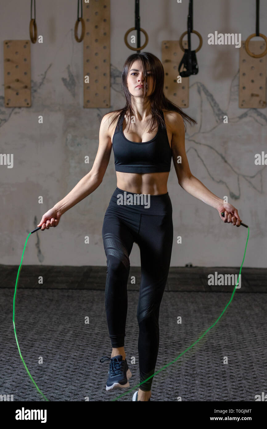 Child jumping gym hi-res stock photography and images - Alamy