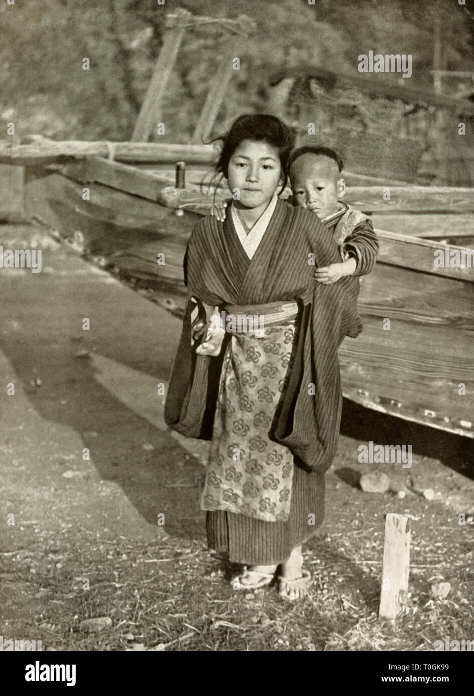 'A Fisherman's Children', 1910. Creator: Herbert Ponting Stock Photo ...