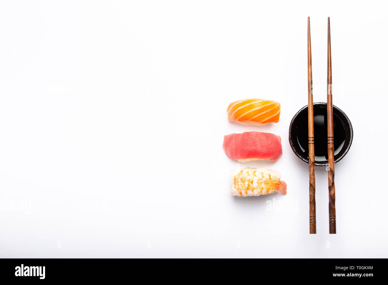 Sushi on white background Stock Photo - Alamy